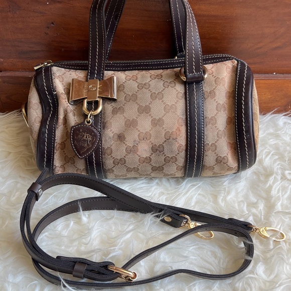 Gucci | Bags | Rare Authentic Gucci Gg Duchessa Boston Barrel Mini Papillon | Poshmark